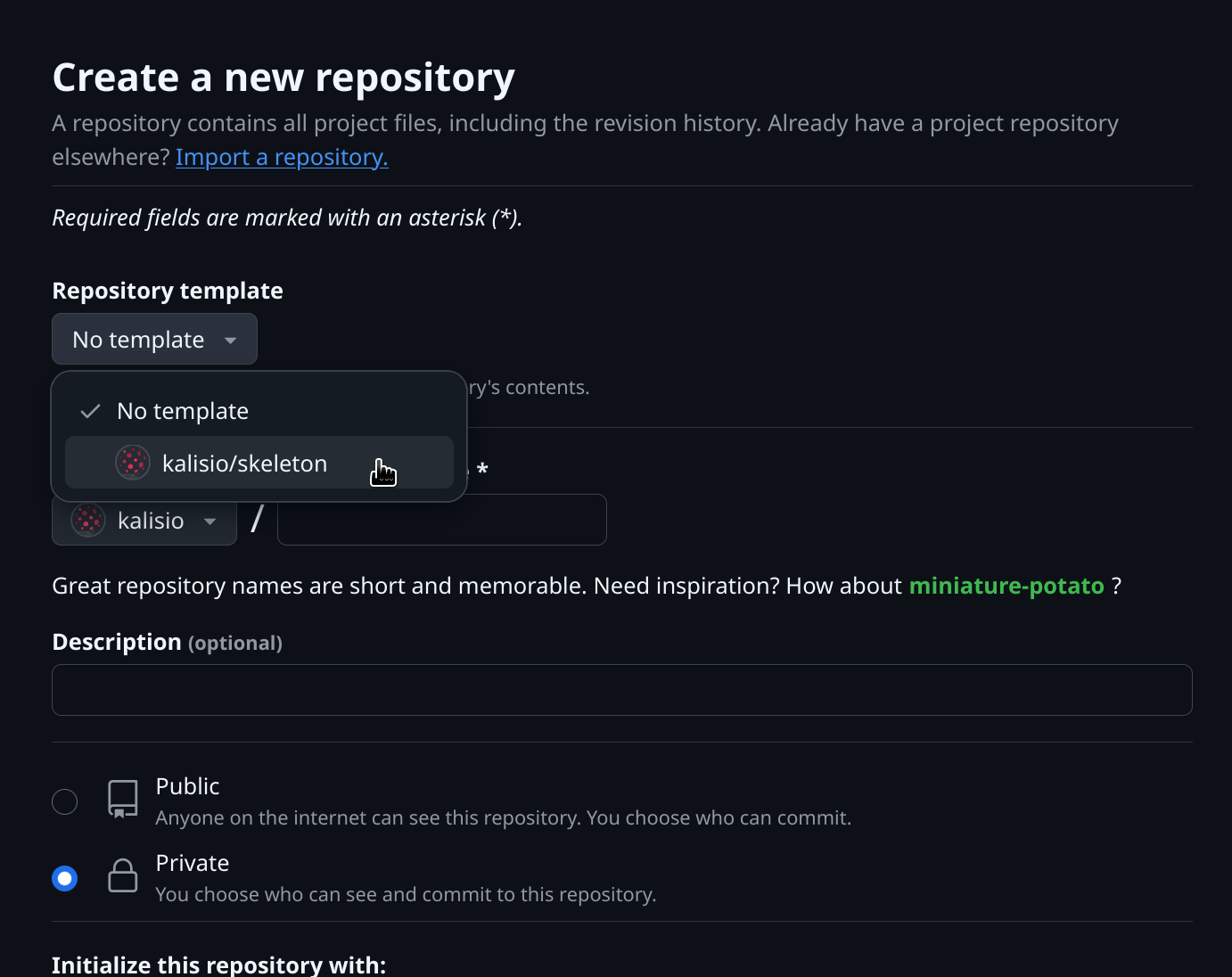 Initialize your repository | Skeleton